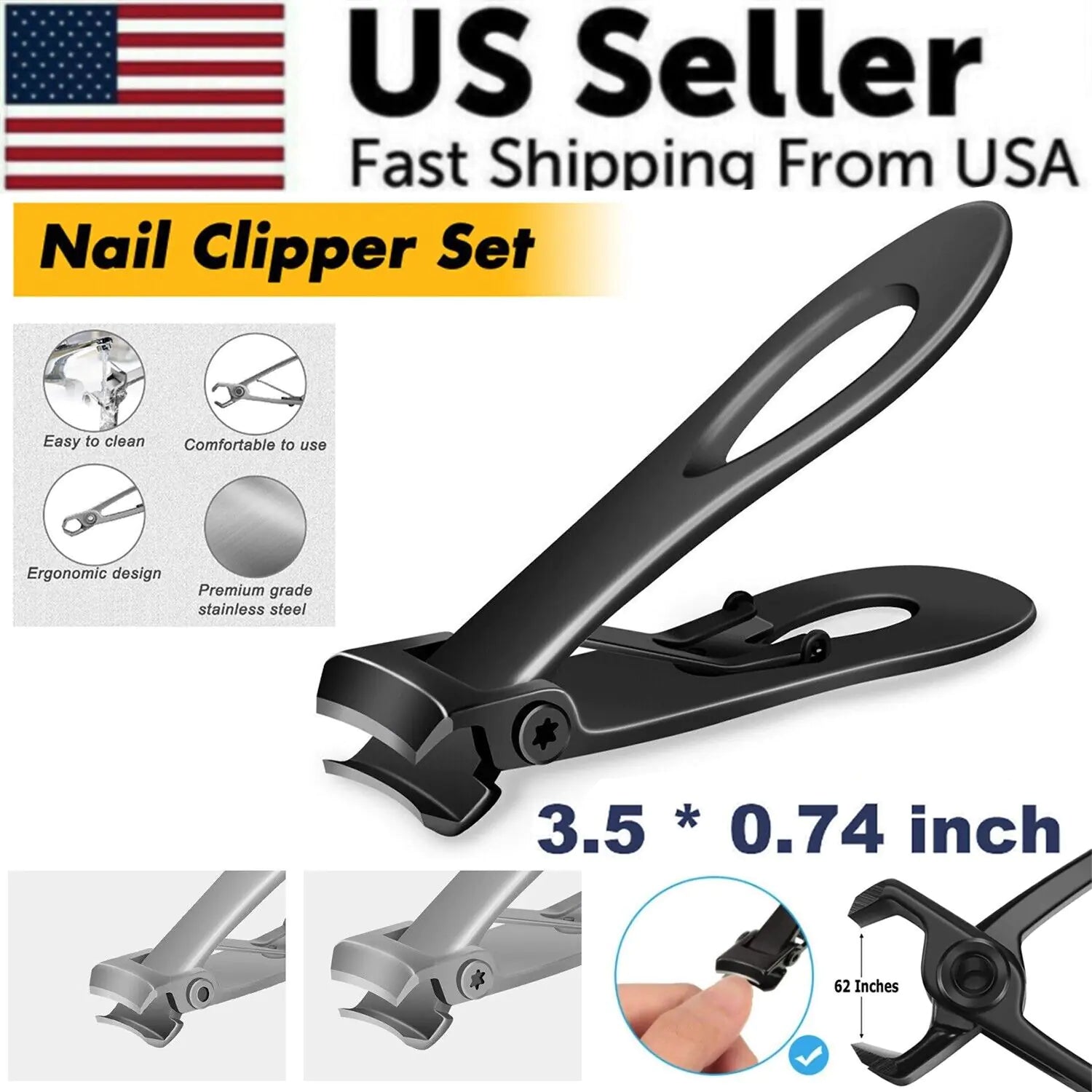 Extra Large Toe Nail Clippers For Thick Hard Nails Cutter Heavy Duty S ...